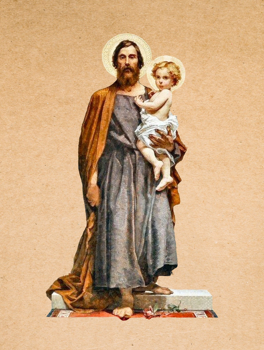 St. Joseph with Christ Child Mosaic Ready of Hang Poster 12"x16 ...